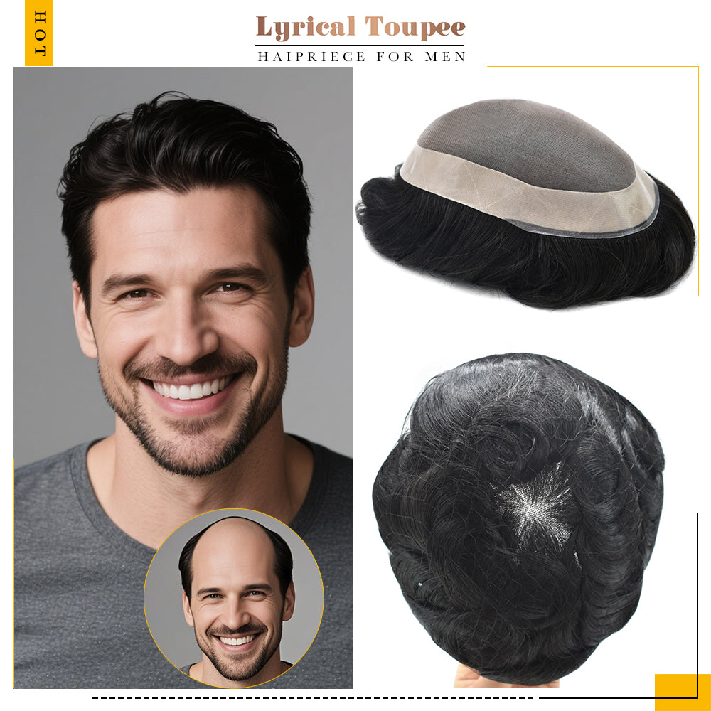 LYRICAL TOUPEE Hair System Monofilament Lace Folded In Front Hairpiece ...